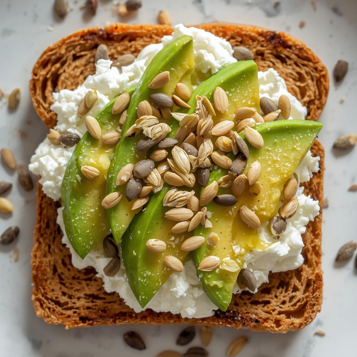 Tostadas Integrales con Cottage, Aguacate y Semillas: El Desayuno ...