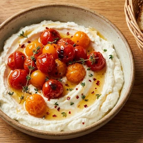 Whipped Feta con Tomates Cherry Confitados y Miel Picante - recetas de ...